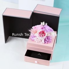 Eternal flower jewelry box for teachers' day gifts real preserved flower box drawer boxes supplier