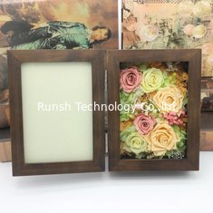 Luxury Gift Walnut Wood Photo Frame Preserved Flower Photo Frame For Lover Home Decoration supplier