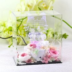 Preserved flower with 3D light real infinity flower gift Natural Fresh flower rose supplier