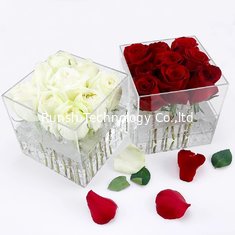 Wholesale Price Preserved Rose Display Acrylic Box With Lid Square Style 8 Sizes Valentine's Day  Anniversary supplier