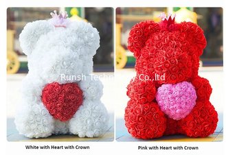 Wholesale High Quality Preserved Flower Rose Teddy Bear PE for Valentines Day Gifts supplier