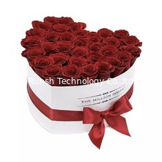 Real rose New Arrival 2021 Real Preserved Roses Heart Shape Acrylic Box Gift For Valentines Day supplier