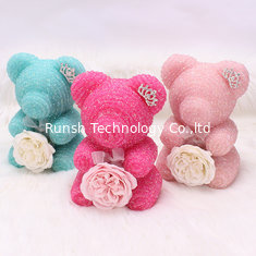 New Style 25cm Roses Bear Diamond Bear Decorated With Crown Include Gift Boxes supplier